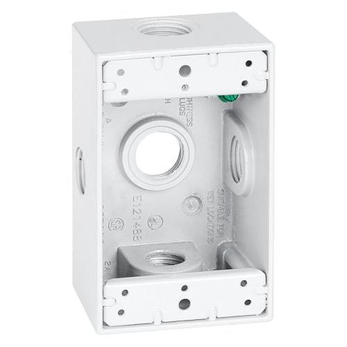 Sigma Electric 1-Gang Weatherproof Box 1-Gang White Metal Weatherproof ...