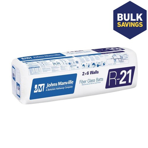 Johns Manville R21 76.56-sq ft Unfaced Fiberglass Batt Insulation with ...