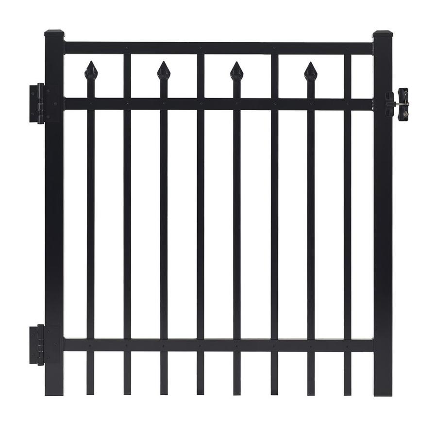 Gilpin 4-ft x 4-ft Black Aluminum Spaced Picket Decorative Metal Fence ...