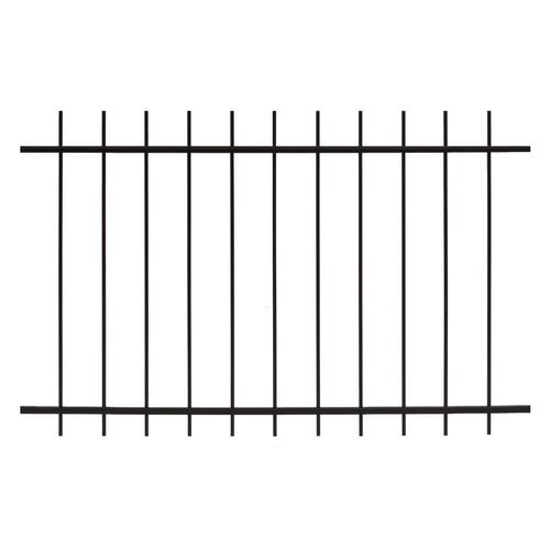 Gilpin Metalist 3-ft H x 4-ft W Black Steel Square-Top Decorative Fence ...