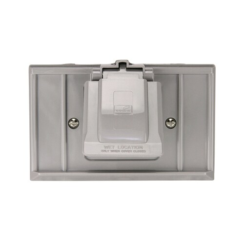Eaton Non-Metallic Gray 1-Outlet Weatherproof Electrical Outlet Cover ...