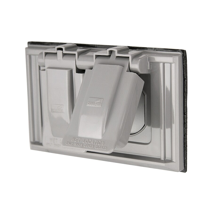 Cooper Wiring Devices Non-Metallic Gray 1-Outlet Weatherproof ...