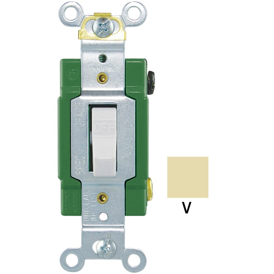Eaton 30-amp Single-Pole Ivory Toggle Industrial Light Switch at Lowes.com