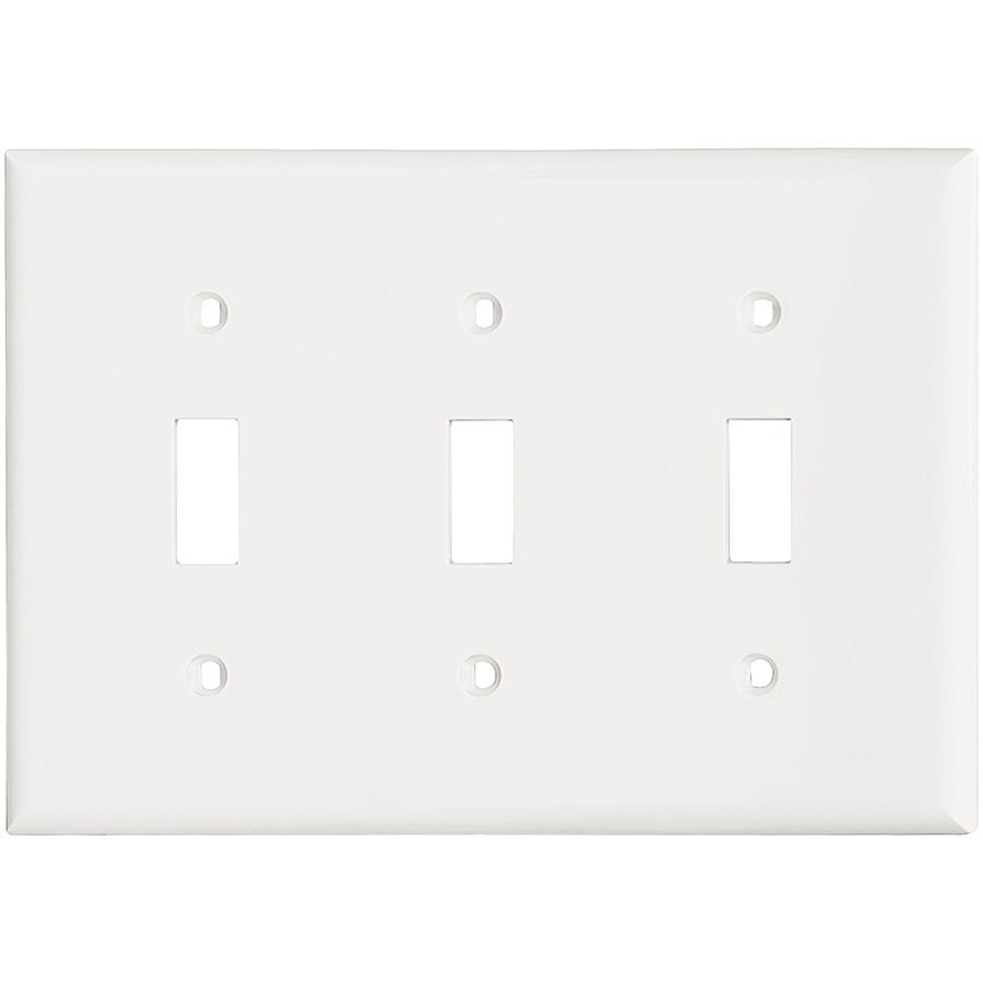 Eaton 3-Gang White Triple Toggle Standard Wall Plate in the Wall Plates ...