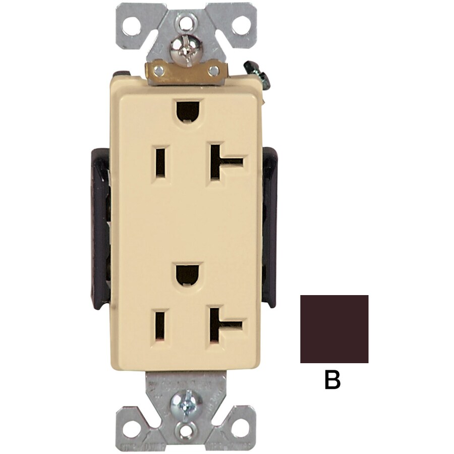 Cooper Wiring Devices 20-Amp Brown Decorator Duplex Electrical Outlet ...