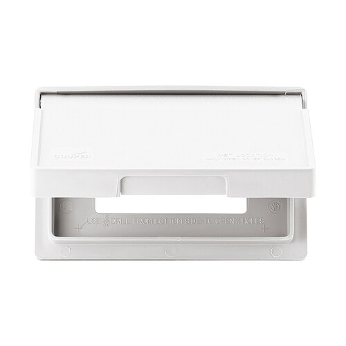 Eaton Non-Metallic White 1-Outlet Weatherproof Electrical Outlet Cover ...