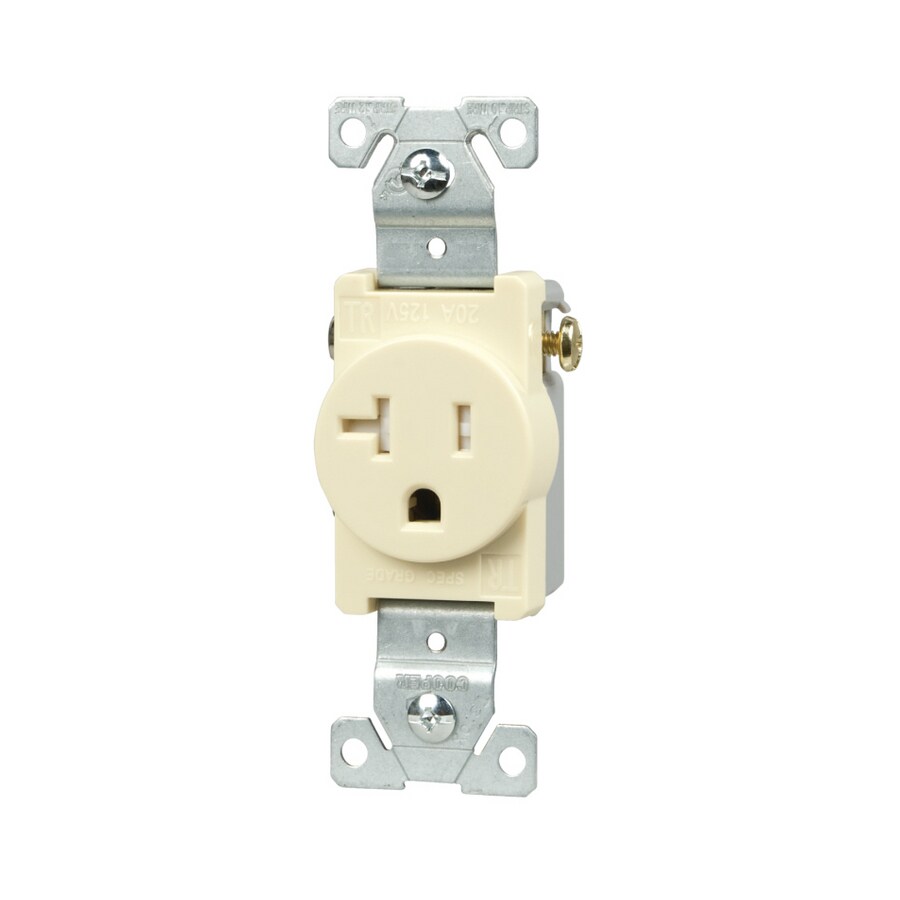 Cooper Wiring Devices 20-Amp Almond Single Electrical Outlet at Lowes.com