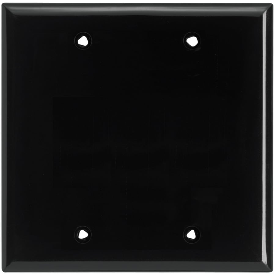 Eaton 2-Gang Black Single Blank Standard Wall Plate at Lowes.com