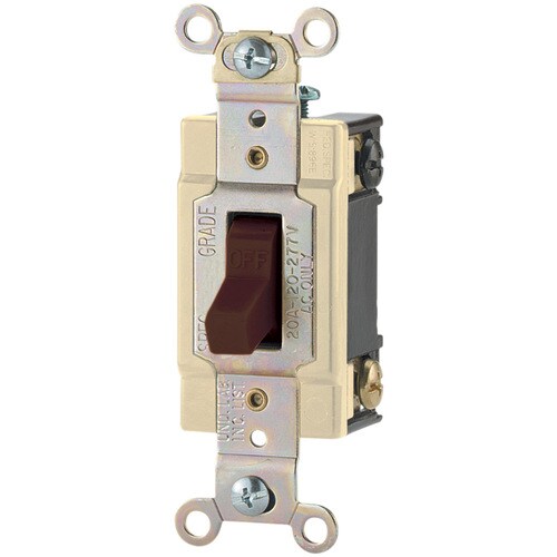 Eaton Single-Pole Brown LED Toggle Light Switch in the Light Switches ...