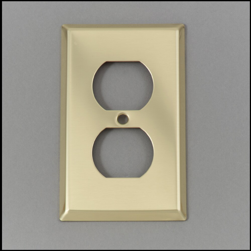 Cooper Wiring Devices Duplex Receptacle Solid Brass Wallplate at Lowes.com