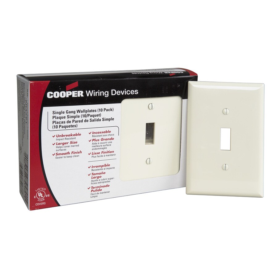 Eaton ETN 1G MIDI TOGGLE PLATE 10-CT in the Wall Plates department at ...