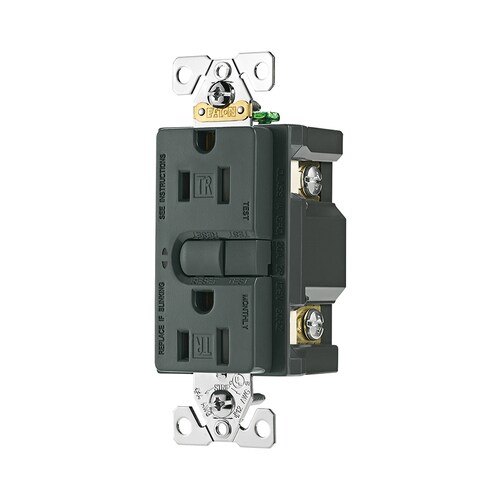 Eaton ASPIRE 15-Amp 125-Volt Silver Gray Indoor GFCI Decorator Wall ... Eaton ASPIRE 15-Amp 125-Volt Silver Gray Indoor GFCI Decorator Wall ...