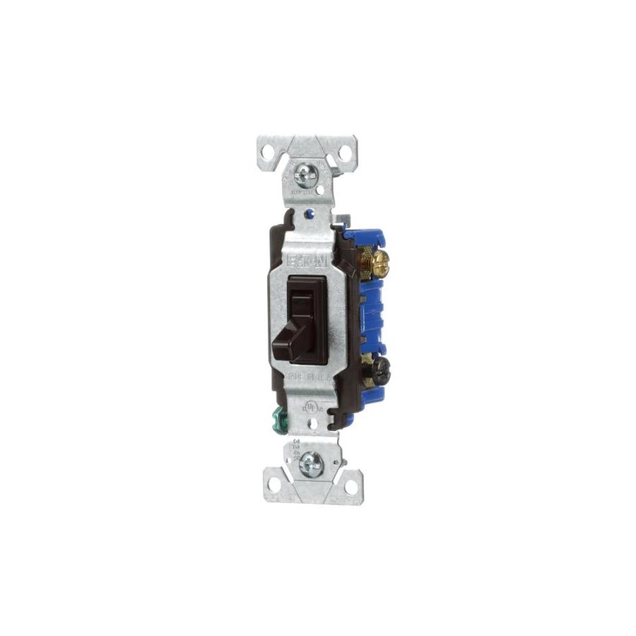Eaton 15-Amp 3-Way Brown Rocker Light Switch in the Light Switches ...