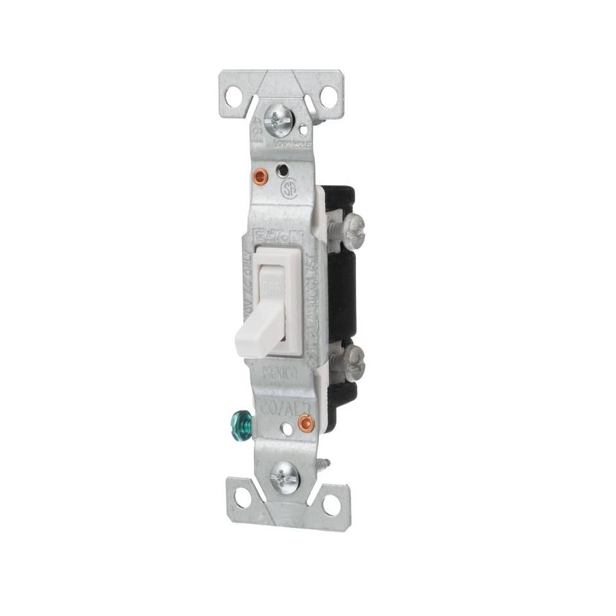 Eaton 15-Amp Single-Pole White Toggle Light Switch in the Light ...