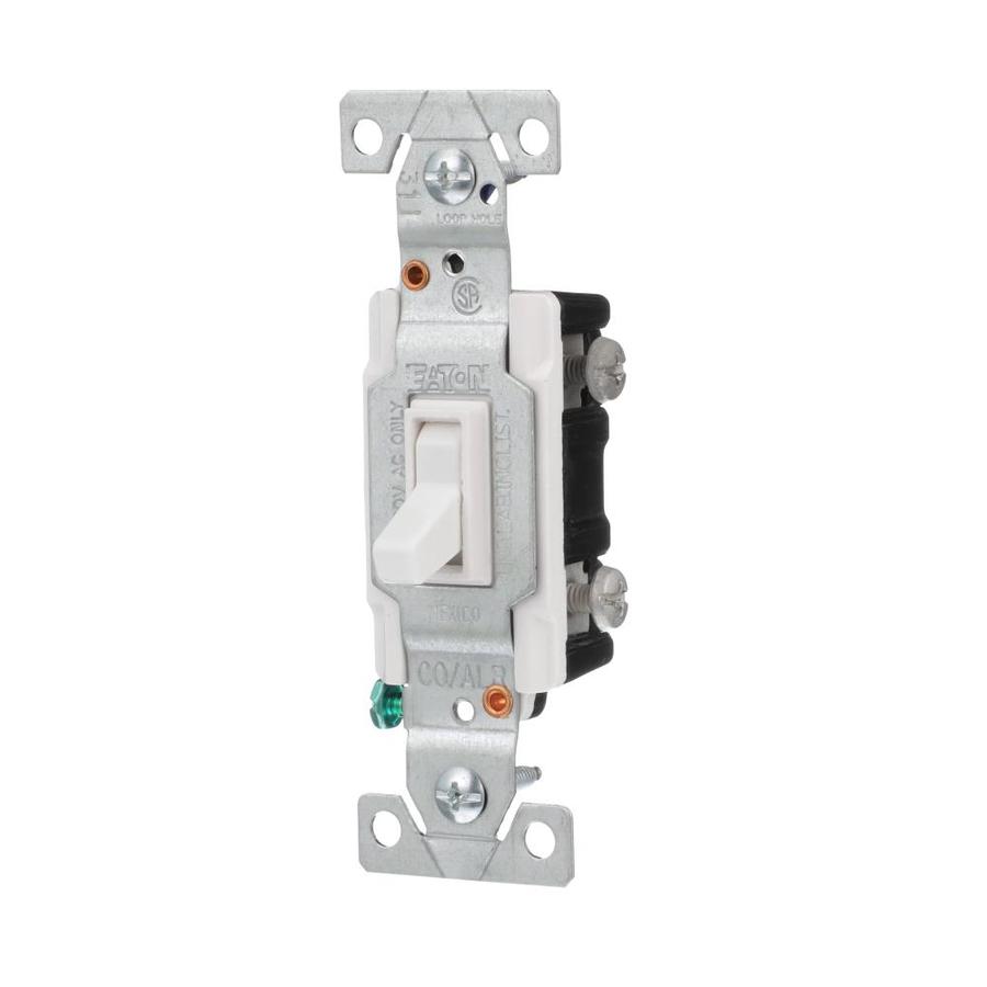 Eaton 3-Way White LED Toggle Light Switch in the Light Switches ...
