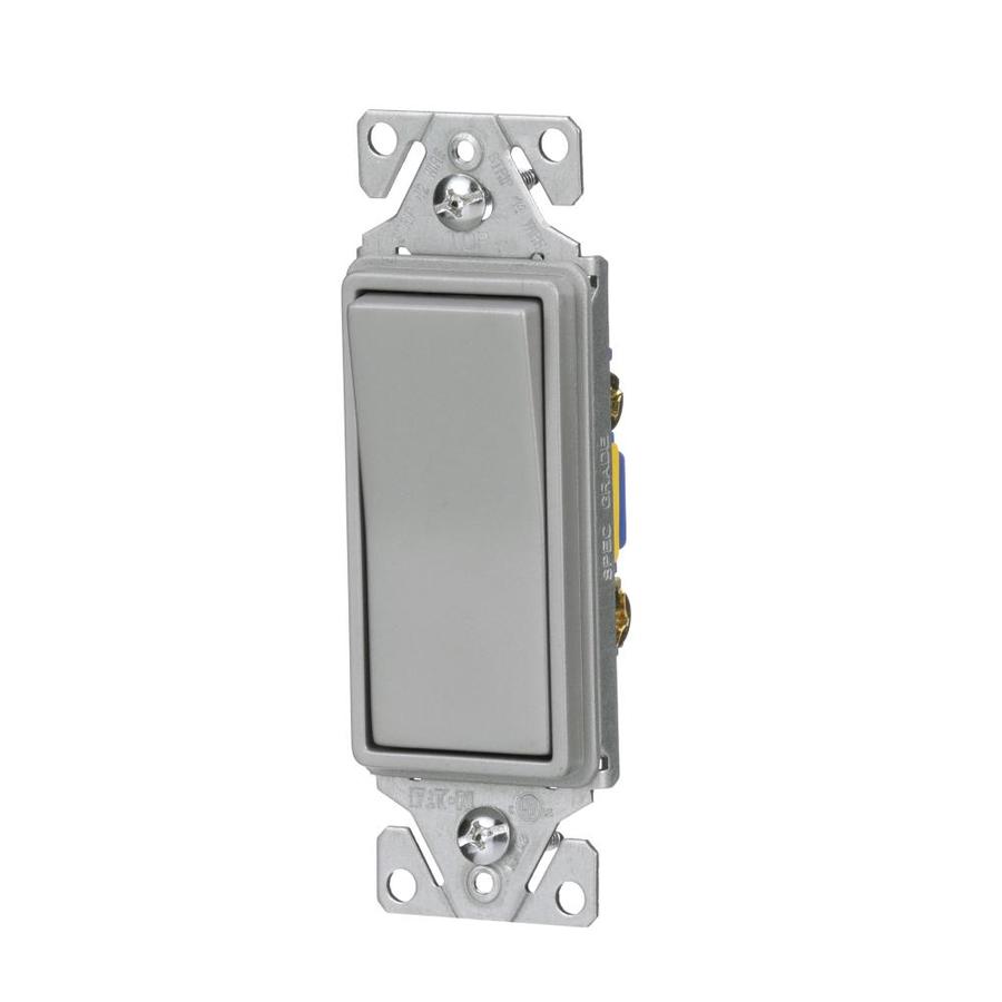 Eaton Metallic series 15-Amp Single-Pole Silver Granite Rocker Light ...