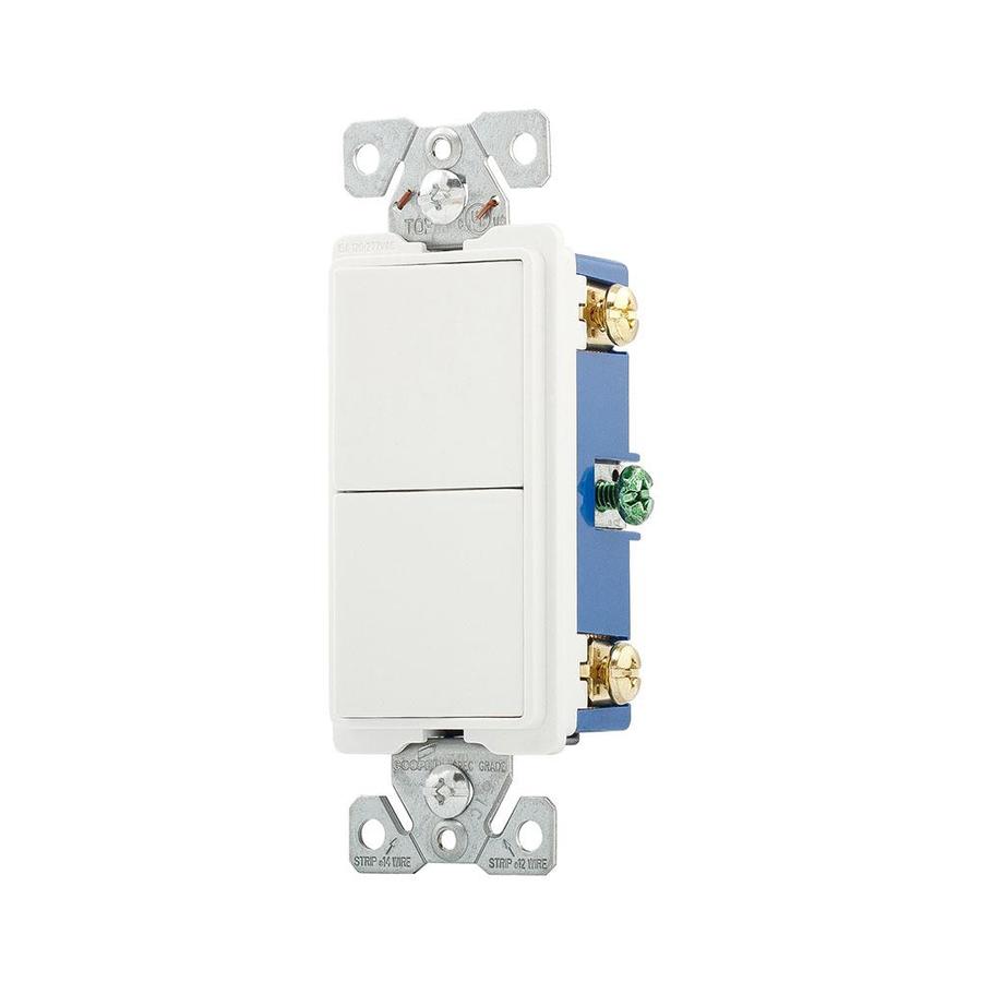 Eaton 15-Amp 3-Way White Rocker Light Switch in the Light Switches ...