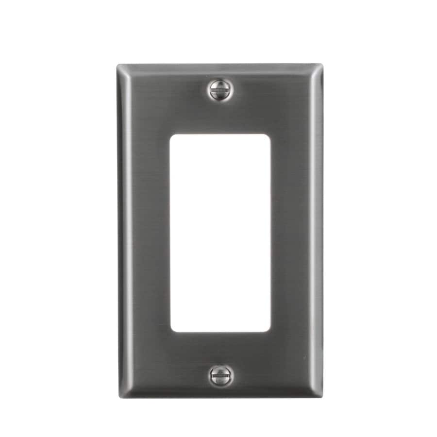 Eaton 1-Gang Stainless Steel Single Decorator Standard Wall Plate in ...