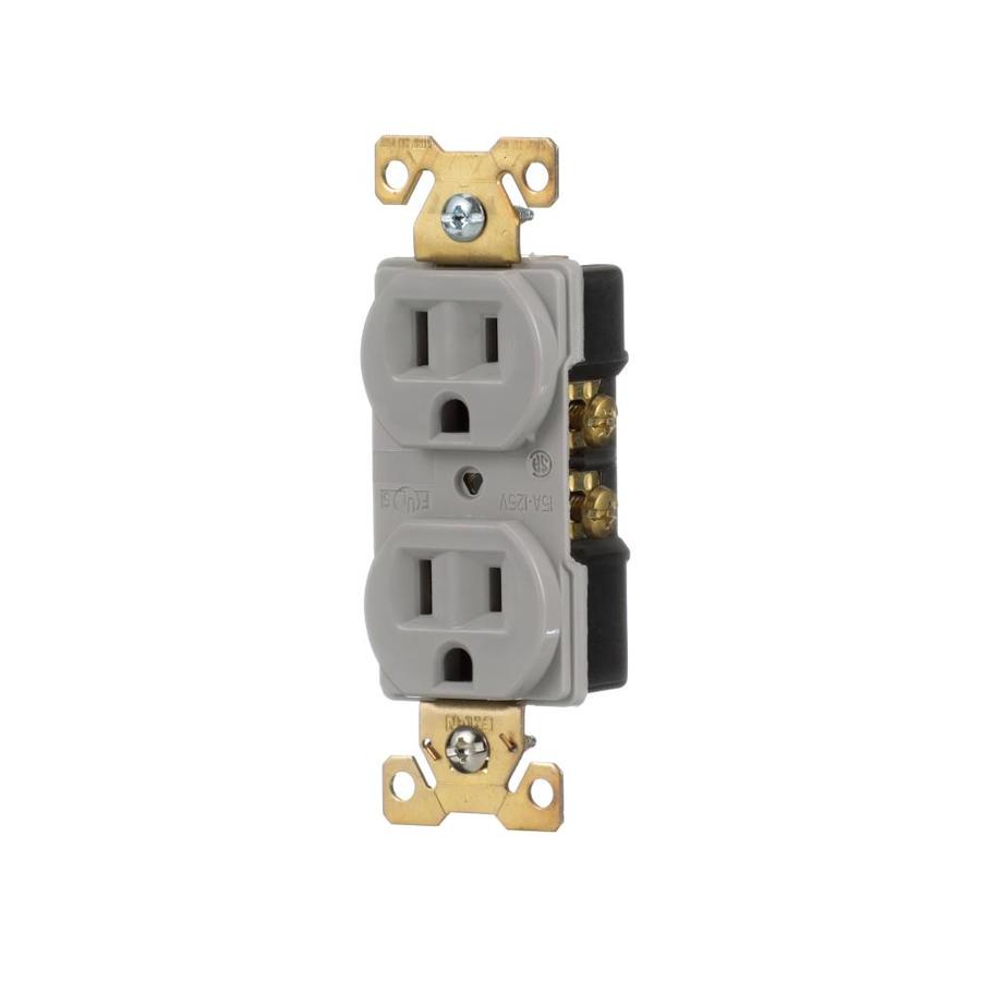 Eaton Arrow Hart Gray 15-Amp Duplex Industrial Outlet in the Electrical ...