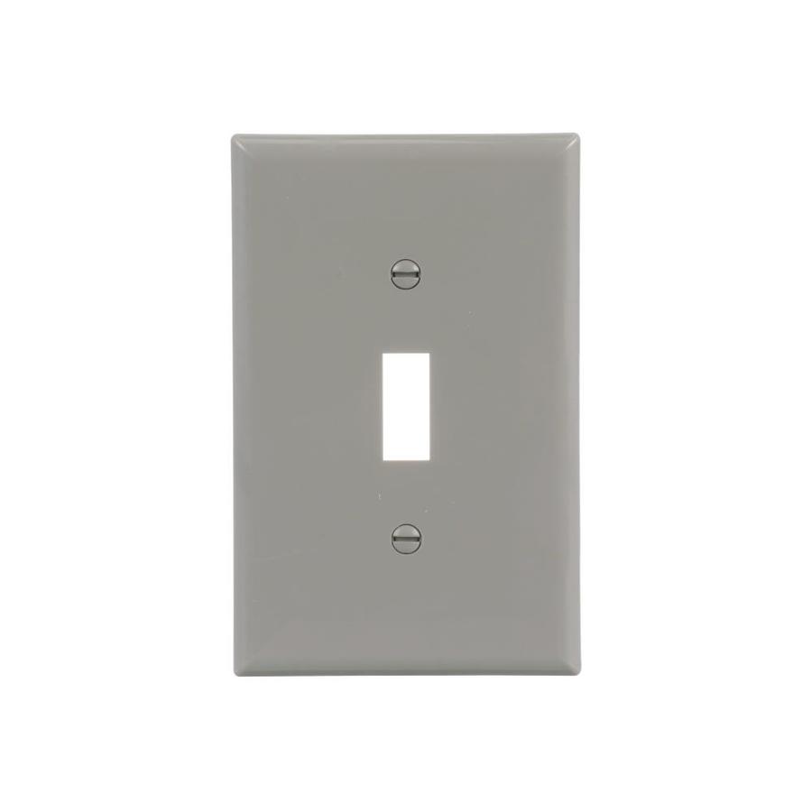 Eaton 1-Gang Gray Single Toggle Midsize Wall Plate at Lowes.com