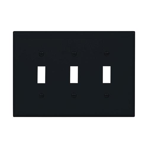 Eaton 3-Gang Black Triple Toggle Midsize Wall Plate in the Wall Plates ...