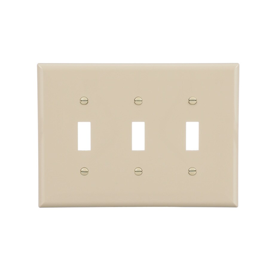 Eaton 3-Gang Ivory Triple Toggle Midsize Wall Plate in the Wall Plates ...
