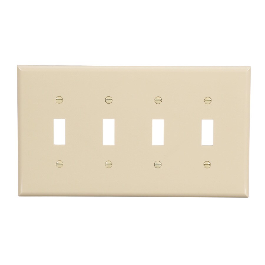 Eaton 4-Gang Ivory Single Toggle Midsize Wall Plate in the Wall Plates ...