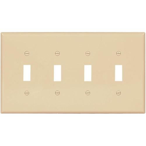 Eaton 4-Gang Ivory Single Toggle Midsize Wall Plate in the Wall Plates ...