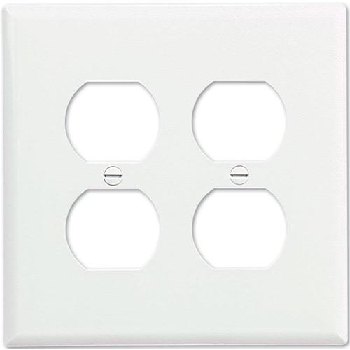 Eaton 2-Gang White Single Duplex Midsize Wall Plate in the Wall Plates ...