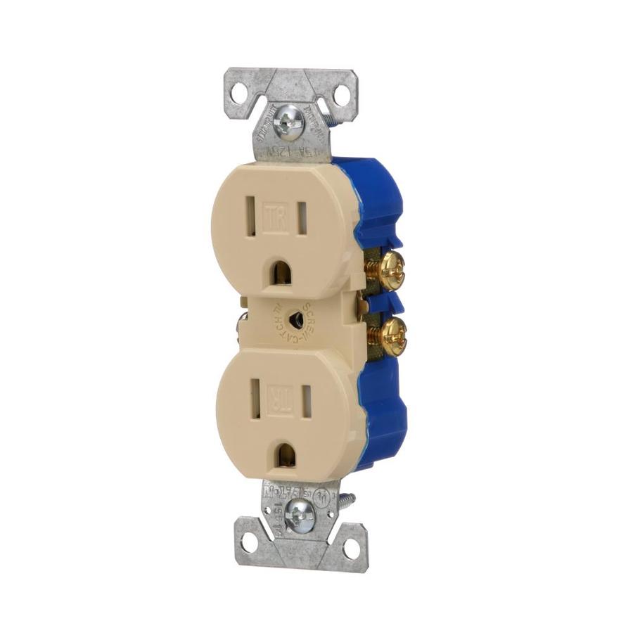 Eaton Ivory 15-Amp Duplex Tamper Resistant Residential Outlet (10-Pack ...