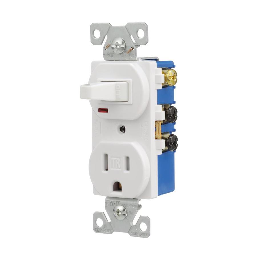 Eaton White 15-Amp Duplex Tamper Resistant Residential/Commercial ...