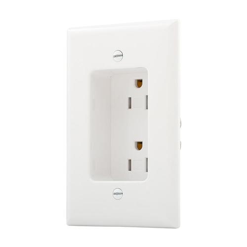 Eaton White 15-Amp Decorator Tamper Resistant Recessed Residential ...