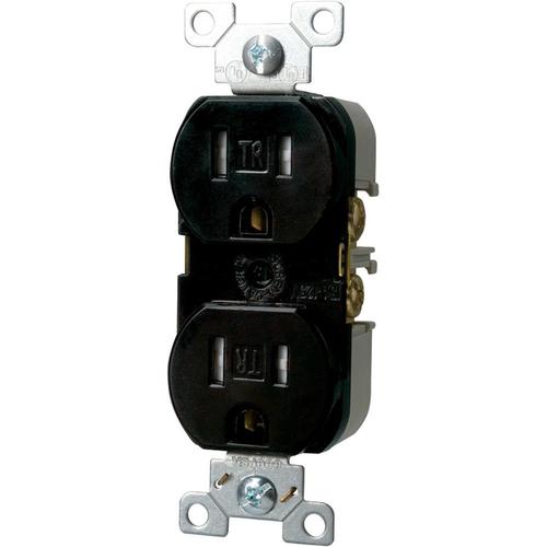 Eaton Black 15-Amp Duplex Tamper Resistant Commercial Outlet in the ...