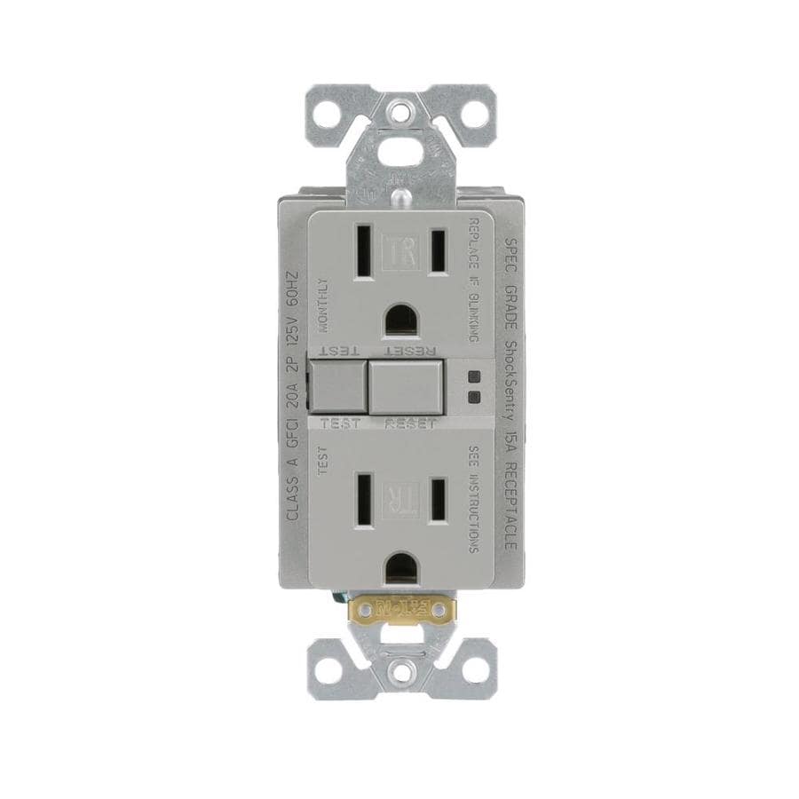 Eaton Metallic series Silver Granite 15-Amp Decorator Tamper Resistant ...