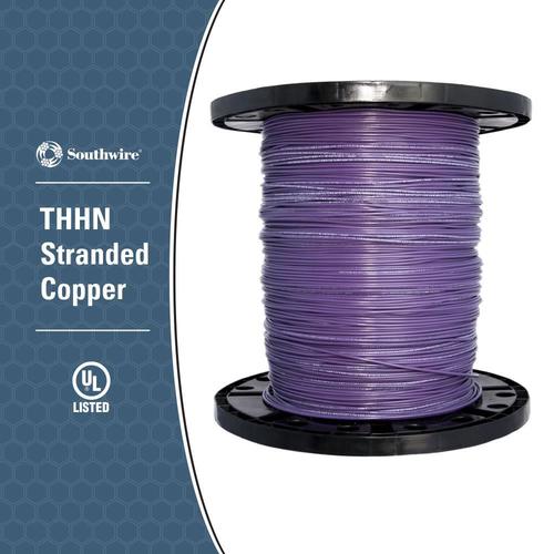 Southwire 2500-ft 12-AWG Stranded Purple Copper THHN Wire (By-the-Roll ...