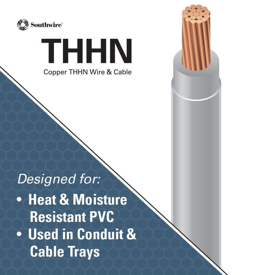 Southwire 2500-ft 12-AWG Grey Copper THHN Wire (By-the-Roll) in the ...