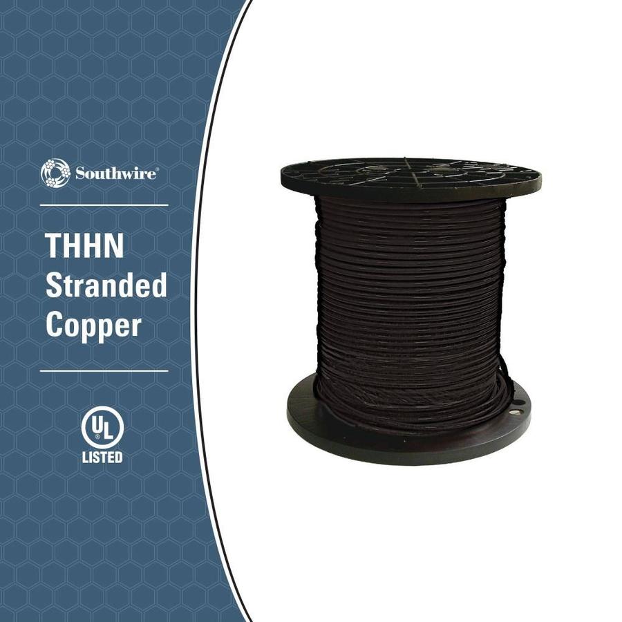 Southwire SIMpull 1000-ft 8-AWG Stranded Black Copper THHN Wire (By-the ...