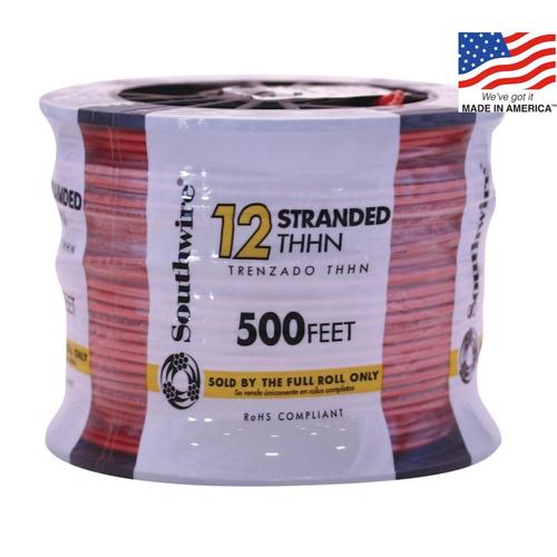 Southwire 500-ft 12-AWG Stranded Orange Copper THHN Wire (By-the-Roll ...