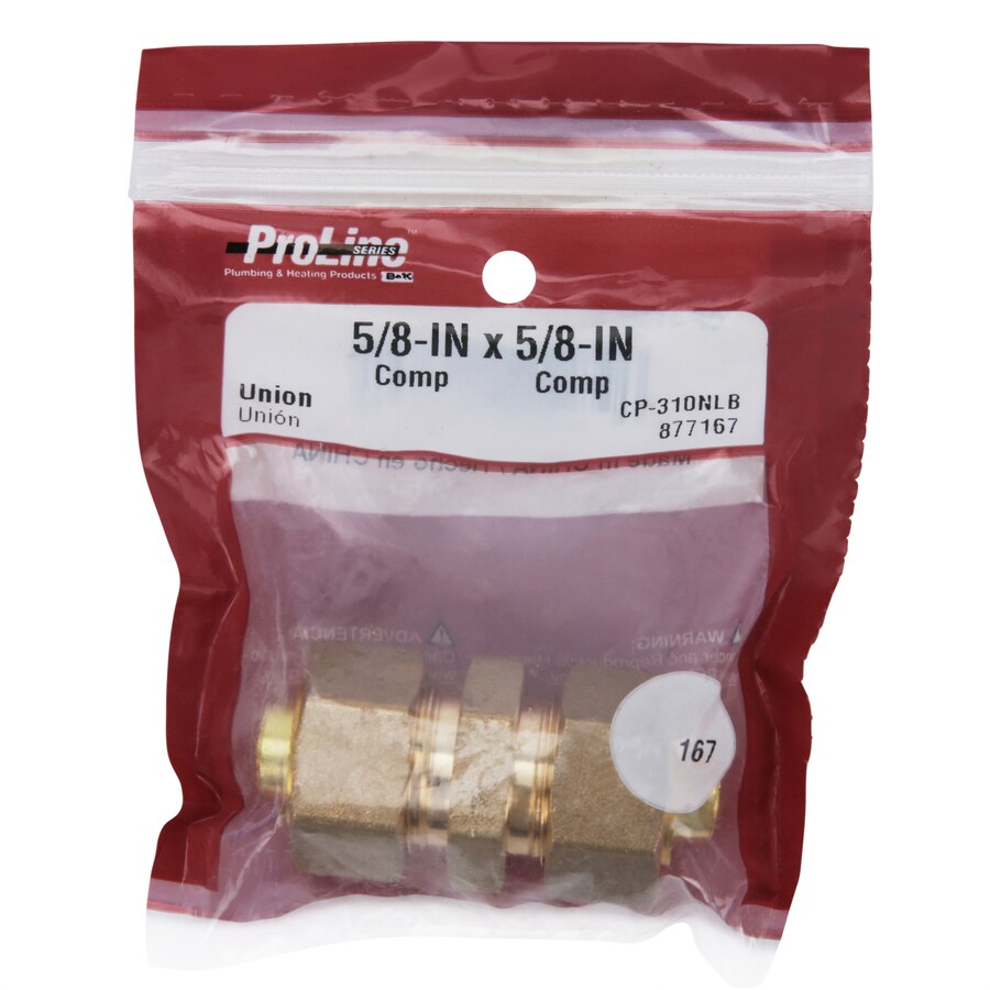 B&K 5/8-in x 5/8-in dia Compression Coupling Union Fitting in the Brass ...