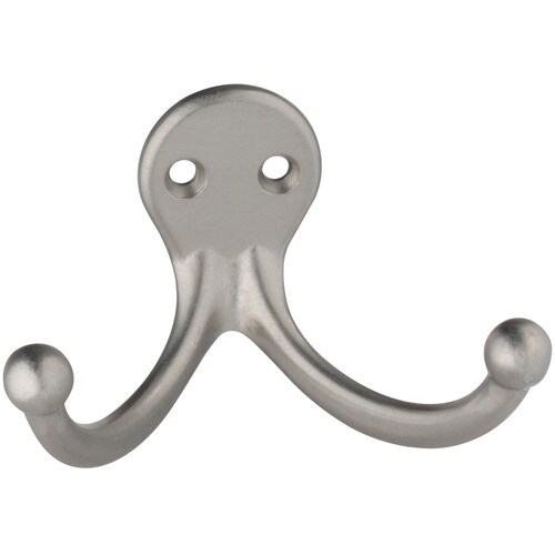 Stanley-National Hardware Double Clothes Hook Satin Nickel at Lowes.com