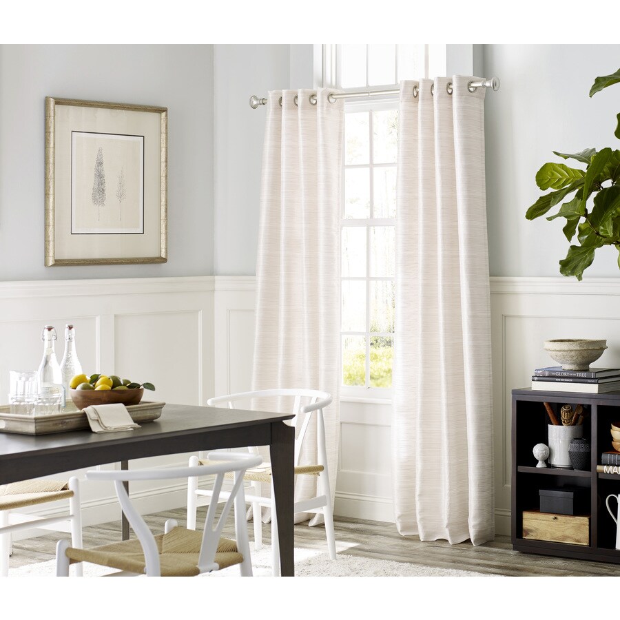 allen + roth Bendhal 84-in Ivory Polyester Light Filtering Standard ...