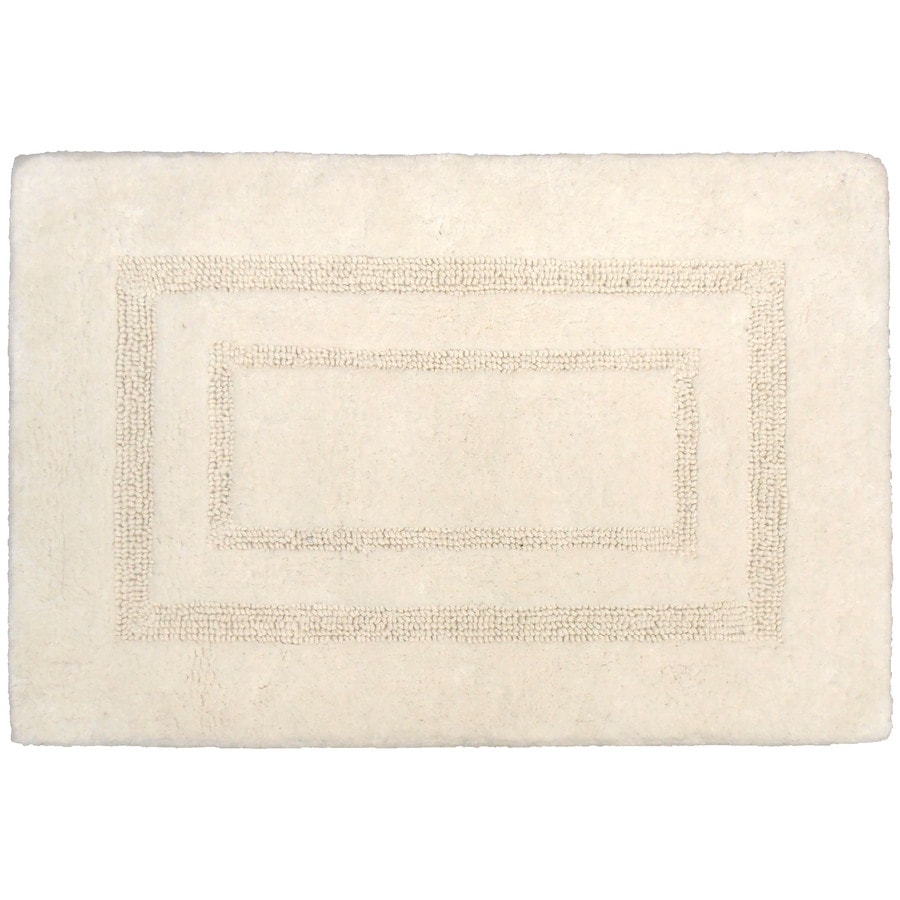 allen + roth 17-in x 24-in White Cotton Bath Mat in the Bathroom Rugs ...