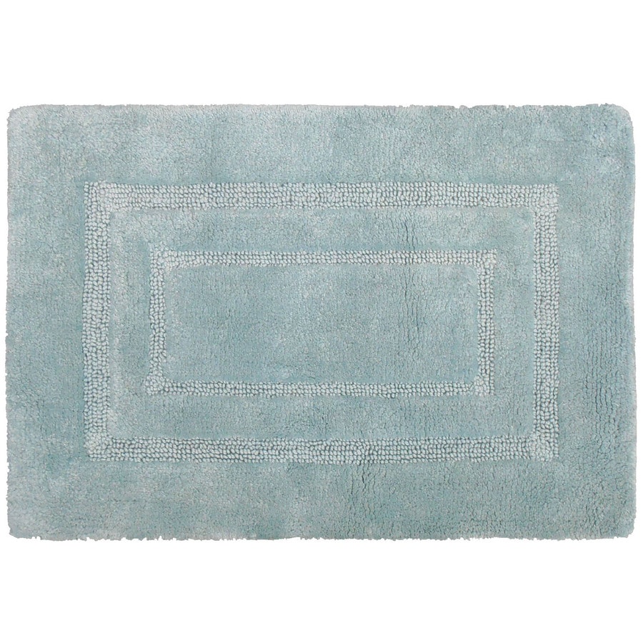 allen + roth 17-in x 24-in Teal Cotton Bath Mat in the Bathroom Rugs ...