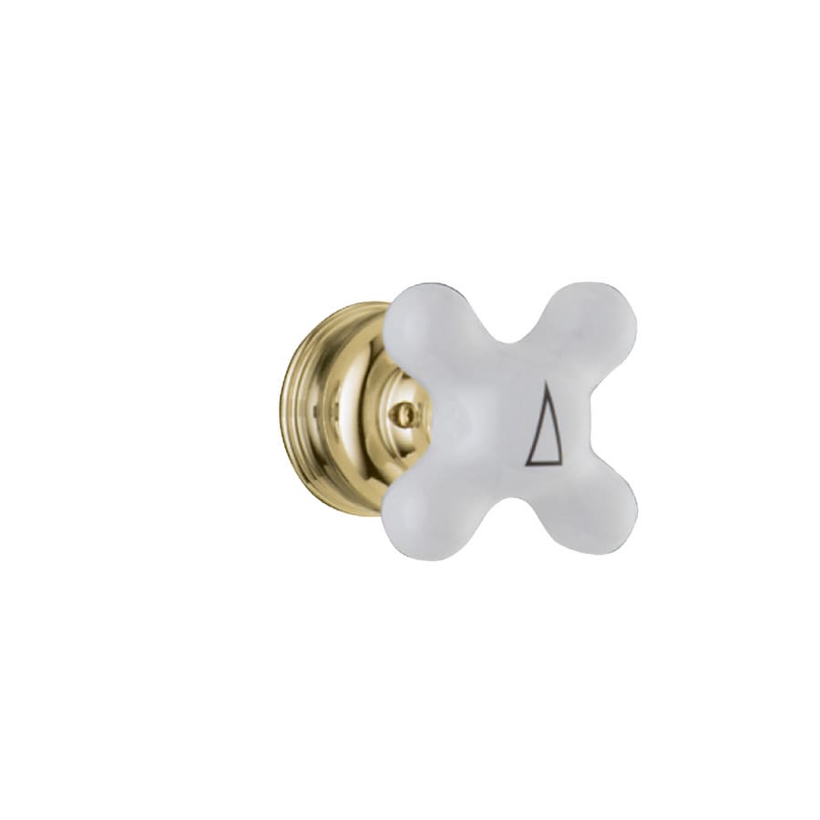 Delta Cross Porcelain and Polished Brass Faucet Handle at Lowes.com