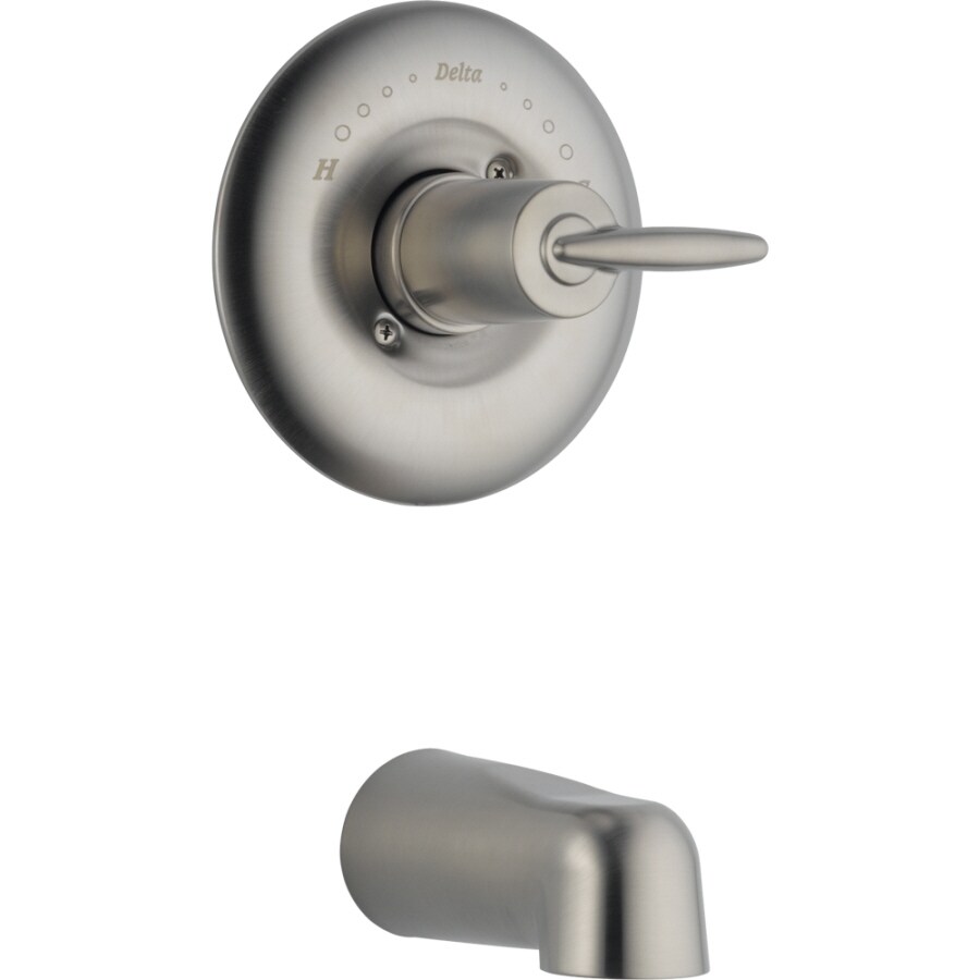 Delta Grail Stainless 1-handle Wall Mount Low-arc Bathtub Faucet at ...