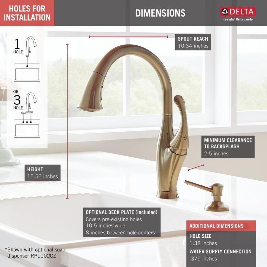 Delta Addison Champagne Bronze 1-Handle Deck-Mount Pull-Down Handle ...
