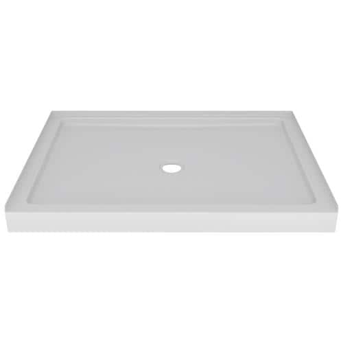 Delta Laurel High Gloss White Acrylic Shower Base (Common: 48-in W x 34 ...