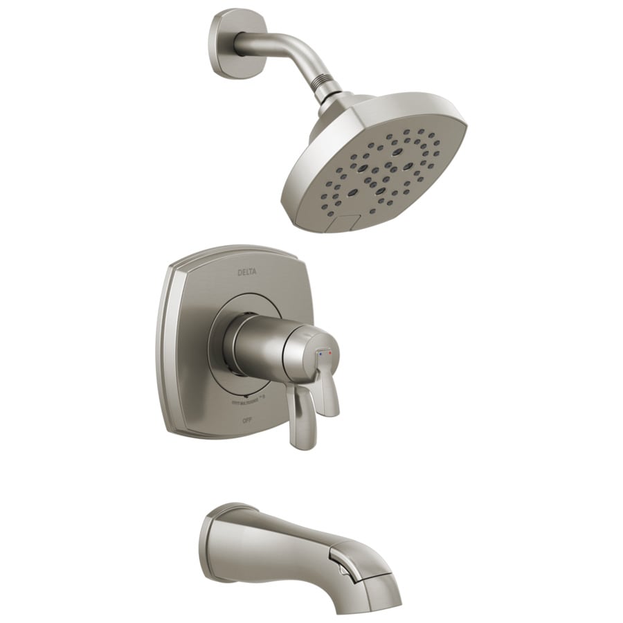 Delta Stryke Stainless 2-handle Bathtub and Shower Faucet at Lowes.com