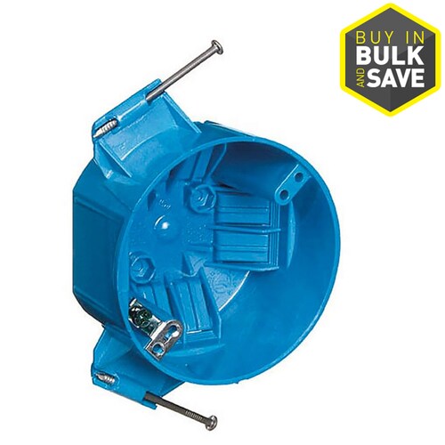 CARLON Blue Plastic New Work Standard Round Ceiling Electrical Box in ...