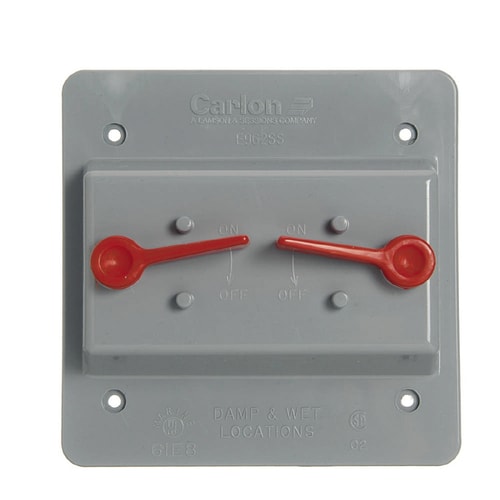 CARLON 2-Gang Rectangle Plastic Weatherproof Electrical Box Cover in ...